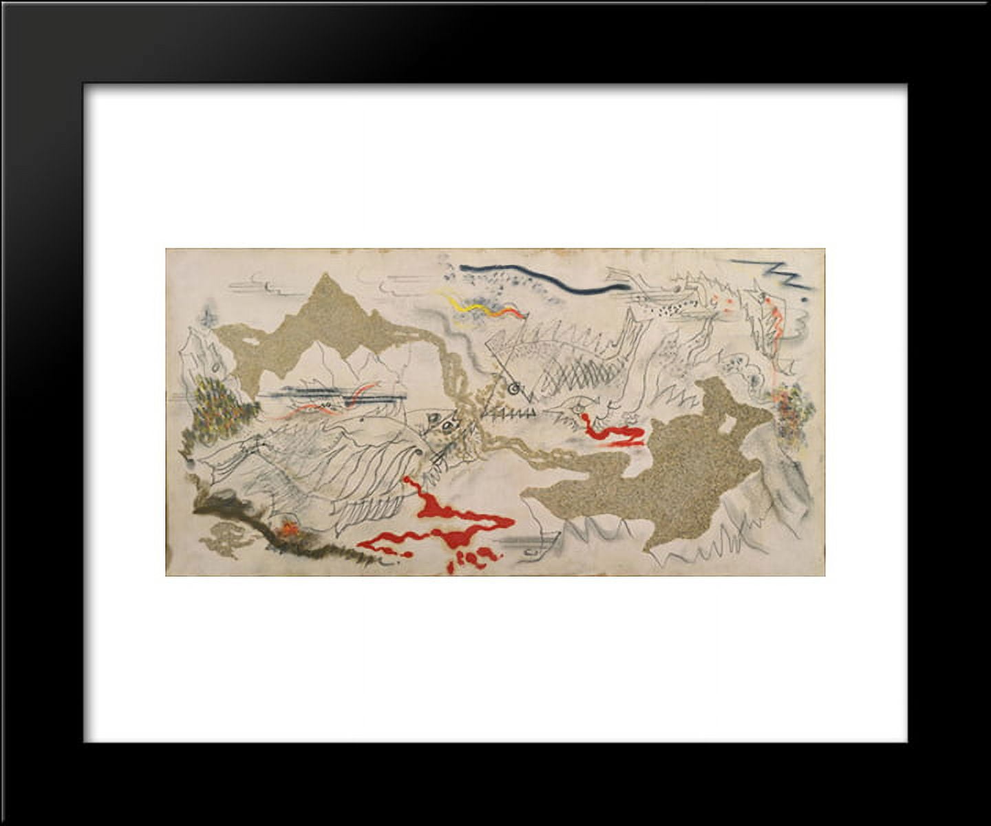 Battle of Fishes 20x24 Framed Art Print by Masson, Andre - Walmart.com