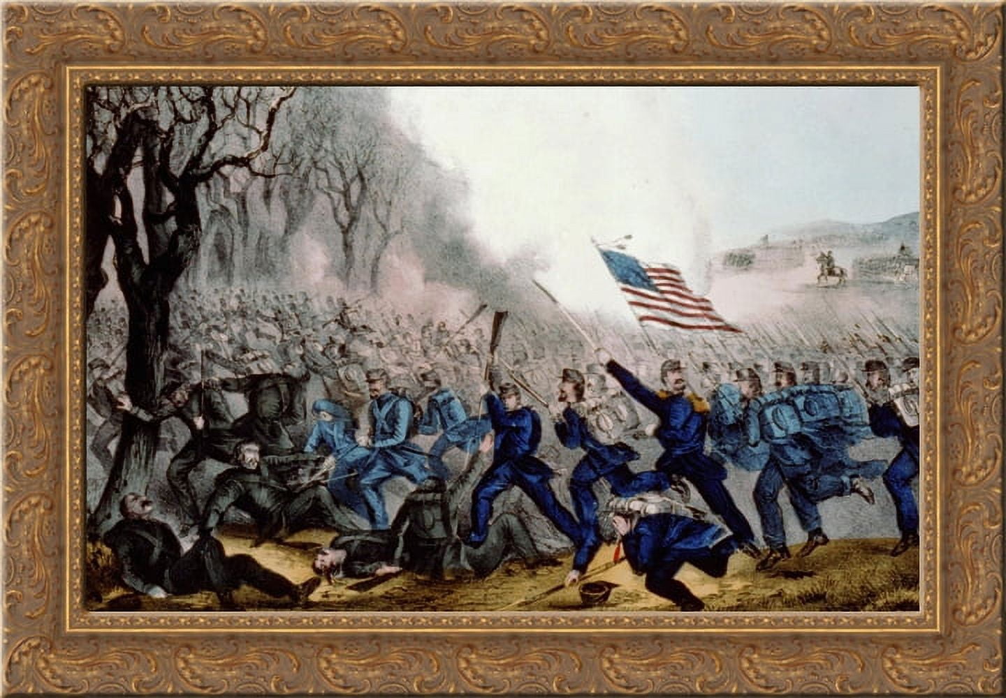 Battle of Mill Spring, Ky. Jan 19th 1862 24x18 Gold Ornate Wood Framed ...