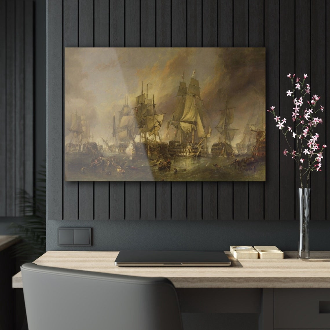 Battle of Trafalgar Ship Poster Clarkson Stanfield Vintage Art ...