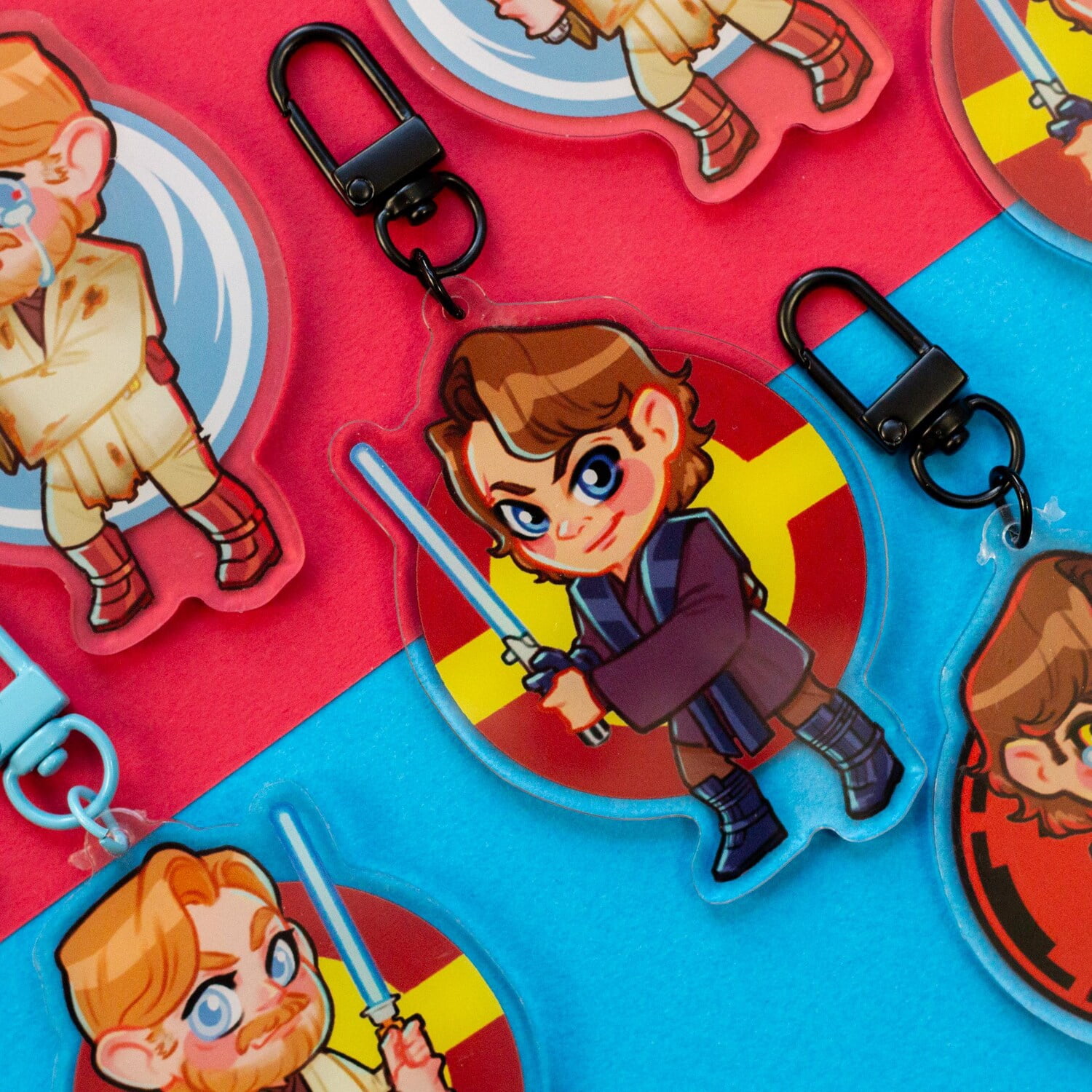 Battle of the Heroes Obi-Wan & Anakin keychain charms (1 keychain ...