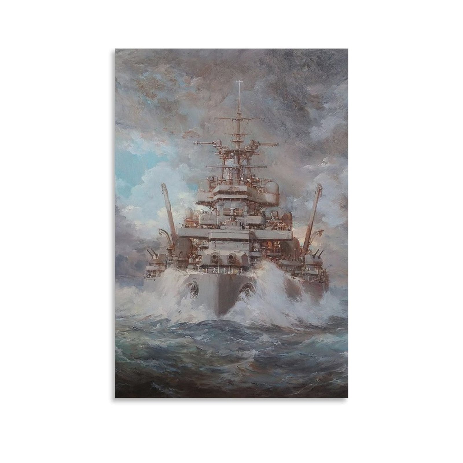 Battleship Bismarck Art Poster Canvas Painting Decor Wall Print Photo ...