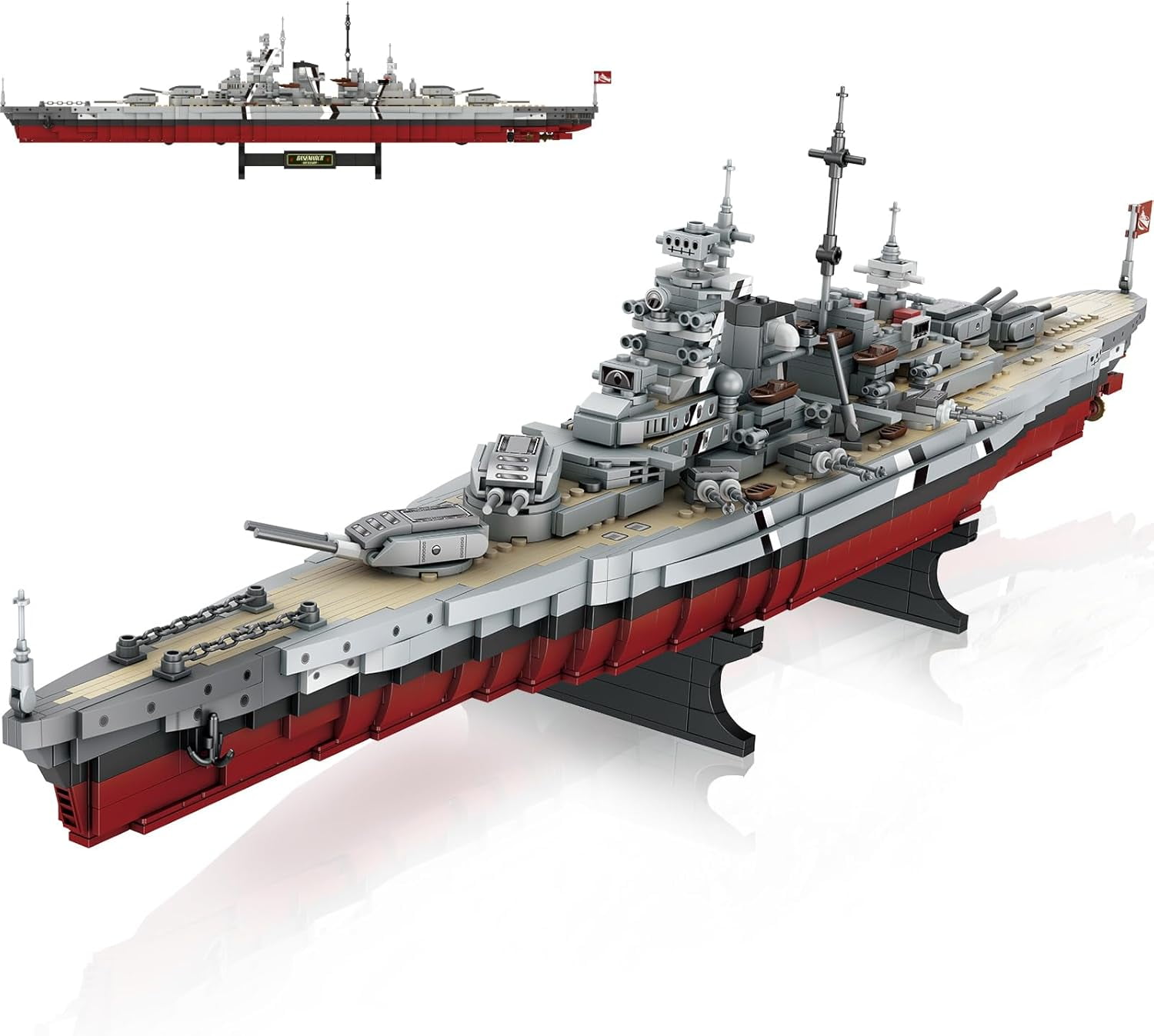 Battleship Bismarck Building Block Set - Large MOC Military World ...