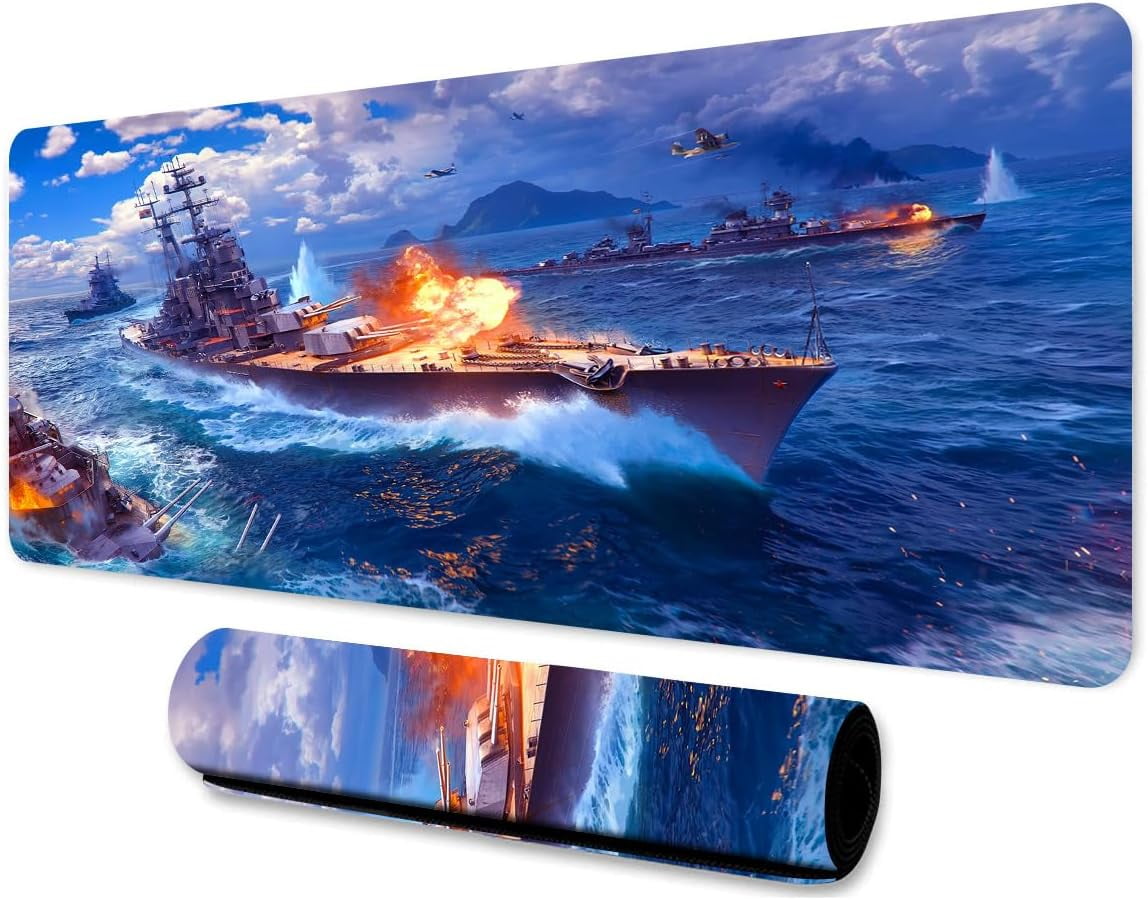 Battleship Game Mouse Pad 31.5x11.8 Inches Modern Marine Warfare ...