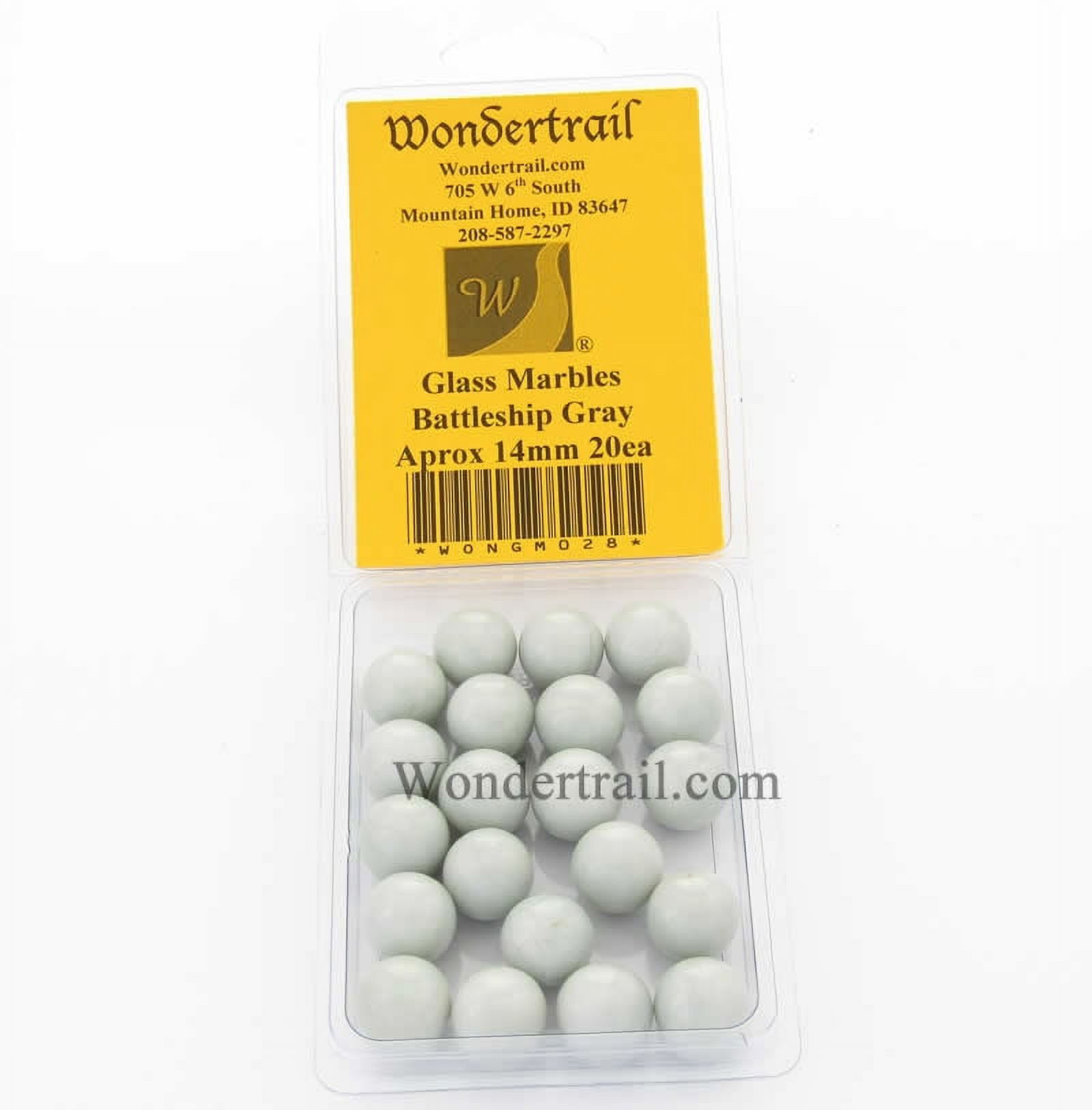 Battleship Gray Marbels 14mm Glass Marbles Pack of 20 Wondertrail ...