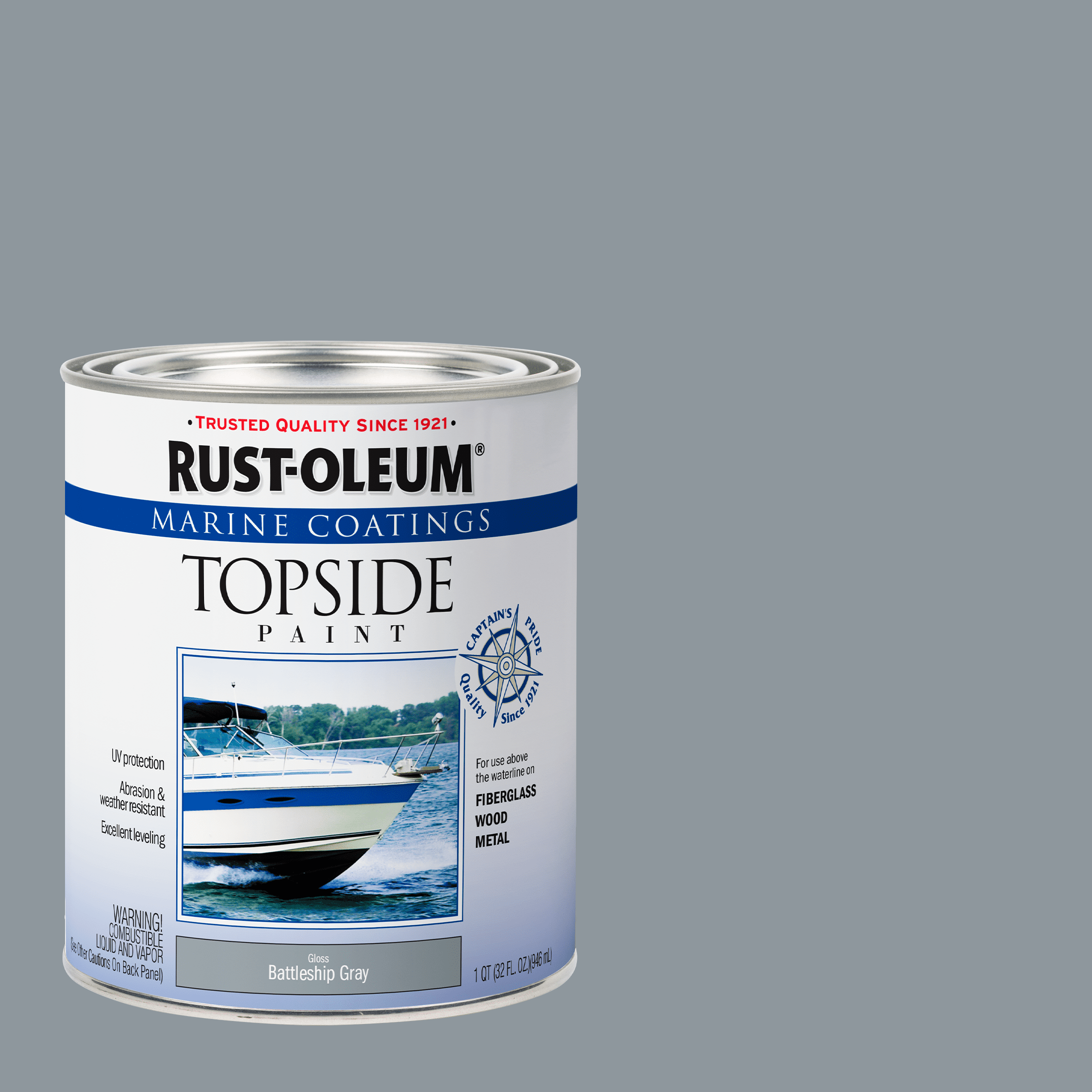 Rust-Oleum Marine Coatings, Battleship Gray Topside Gloss Boat Paint ...