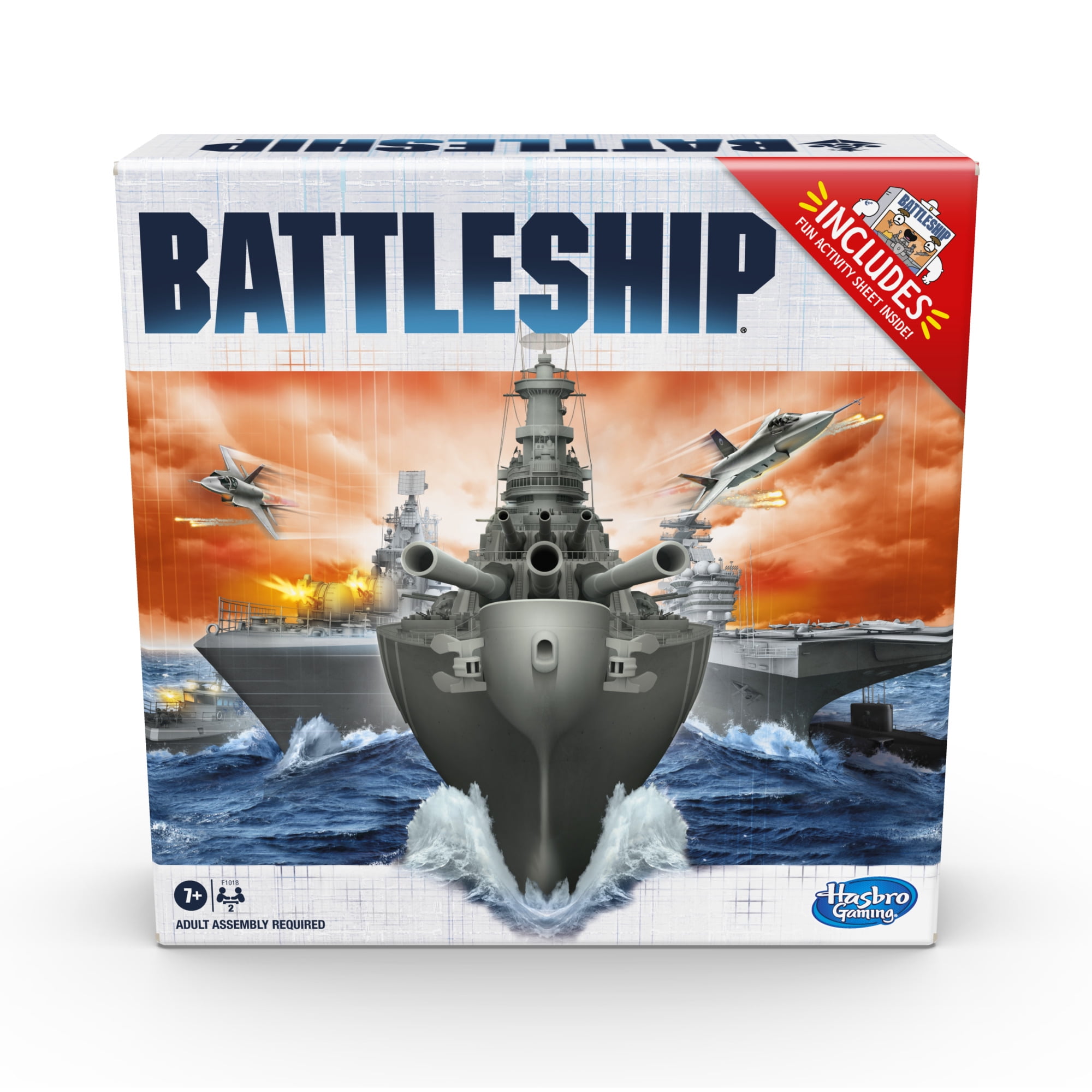 Battleship Original: Classic Naval Combat Board Game for Kids and Family, 2 Players, Ages 7 ...
