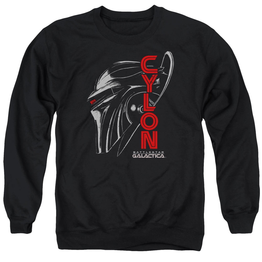 Battlestar Galactica Cylon Face Adult Crewneck Sweatshirt Black ...