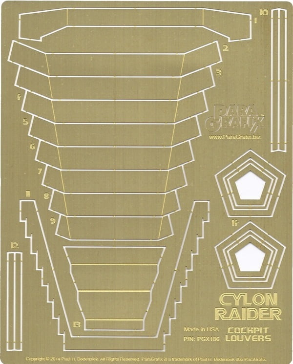 Battlestar Galactica Cylon Raider Cockpit Louvers - PGX186 ParaGrafix ...