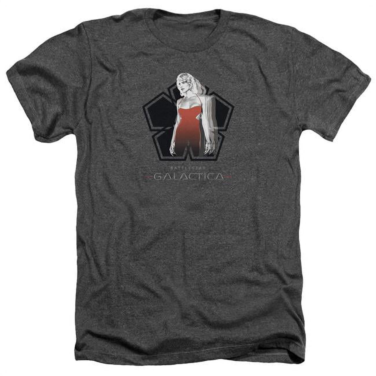 Battlestar Galactica & Cylon Tech-Adult Heather T-Shirt, Charcoal - 2X ...