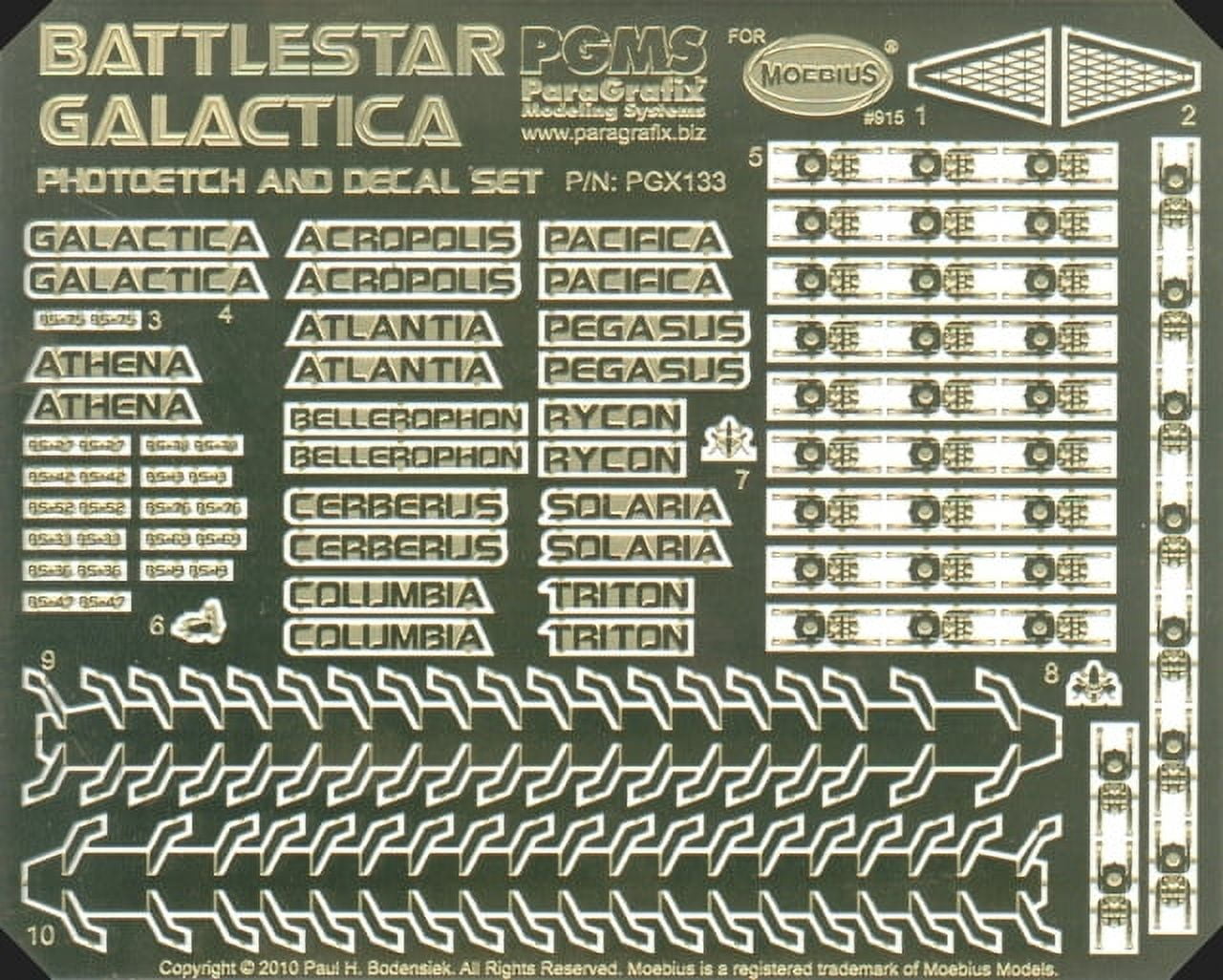 Battlestar Galactica Photoetch & Decal Set (PGX133) ParaGrafix ...