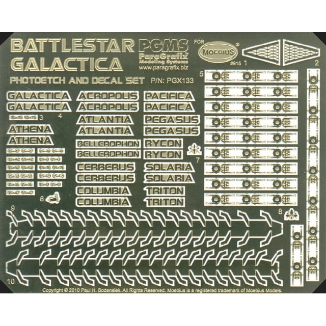 Battlestar Galactica Photoetch & Decal Set (PGX133) ParaGrafix ...