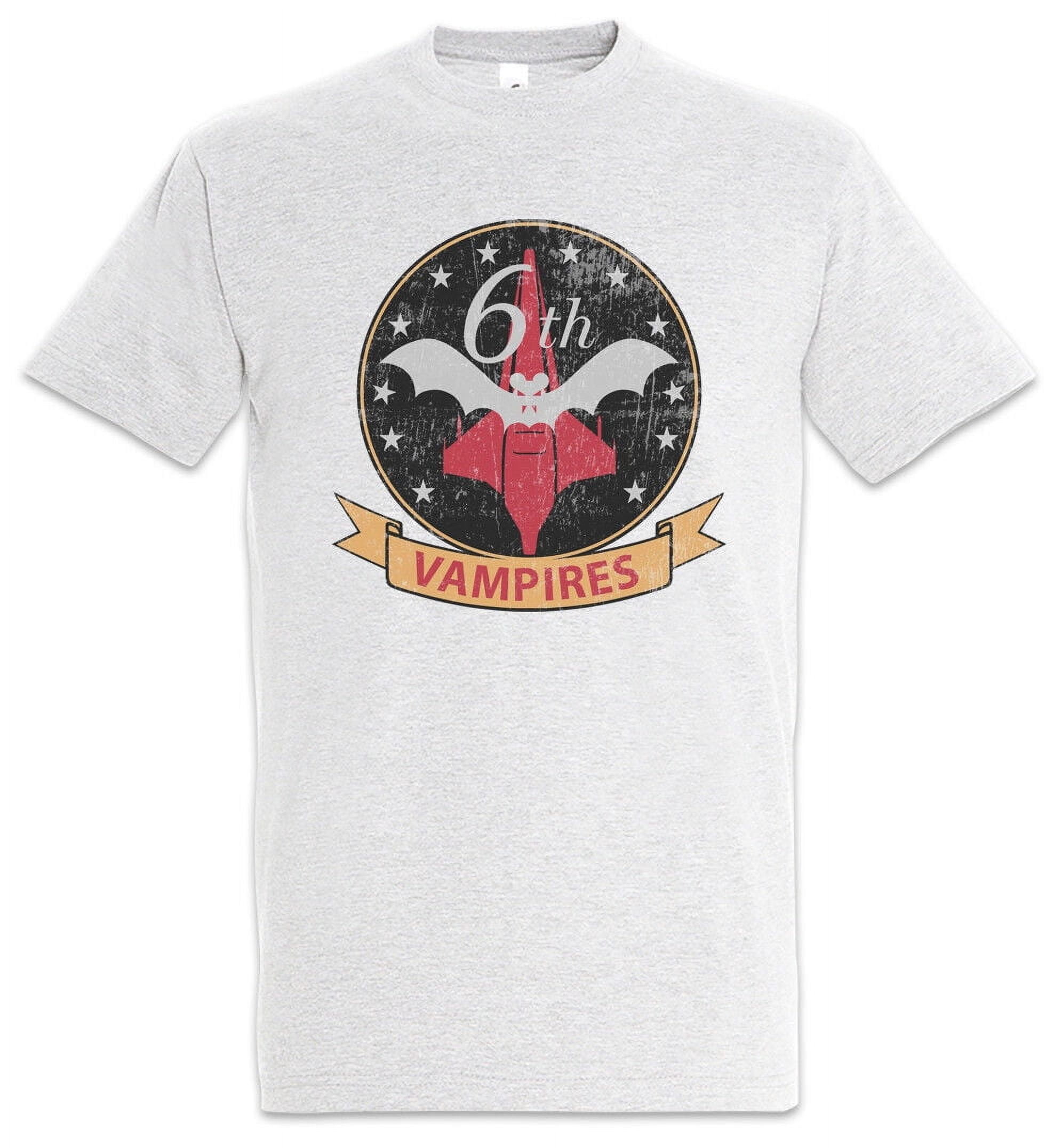 Battlestar Vampires Badge T-Shirt Top Fun Galactica Space Ship Logo ...