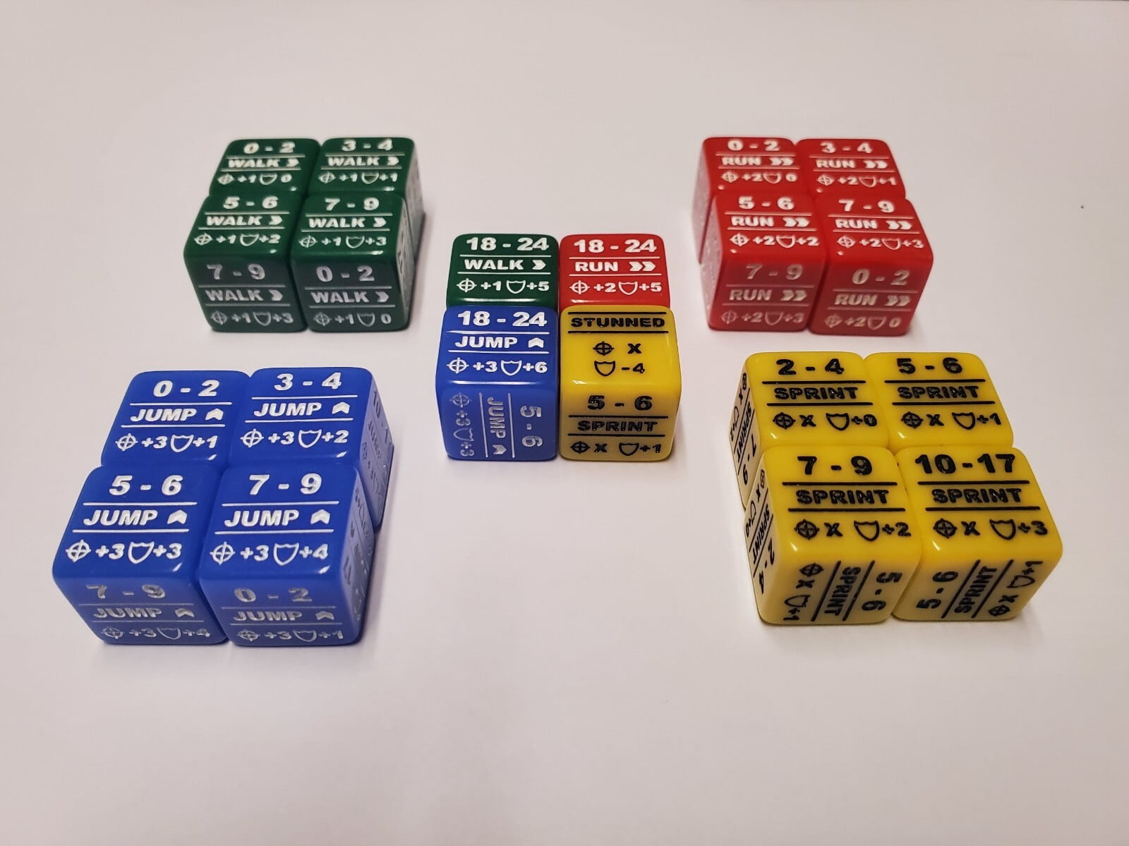 Battletech Alpha Strike Movement Modifier 20 Dice Bundle: Color Coded ...
