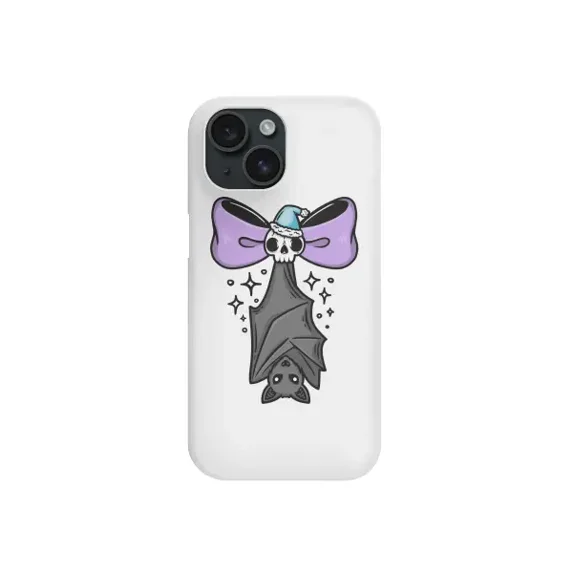 Batty Bow Cute Spooky Halloween Art Phone Case for iPhone 16 15 14 13 ...