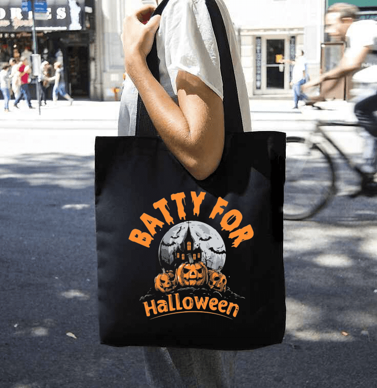 Batty For Halloween Funny Pumpkin Patch Haunted House Full Moon Unisex ...