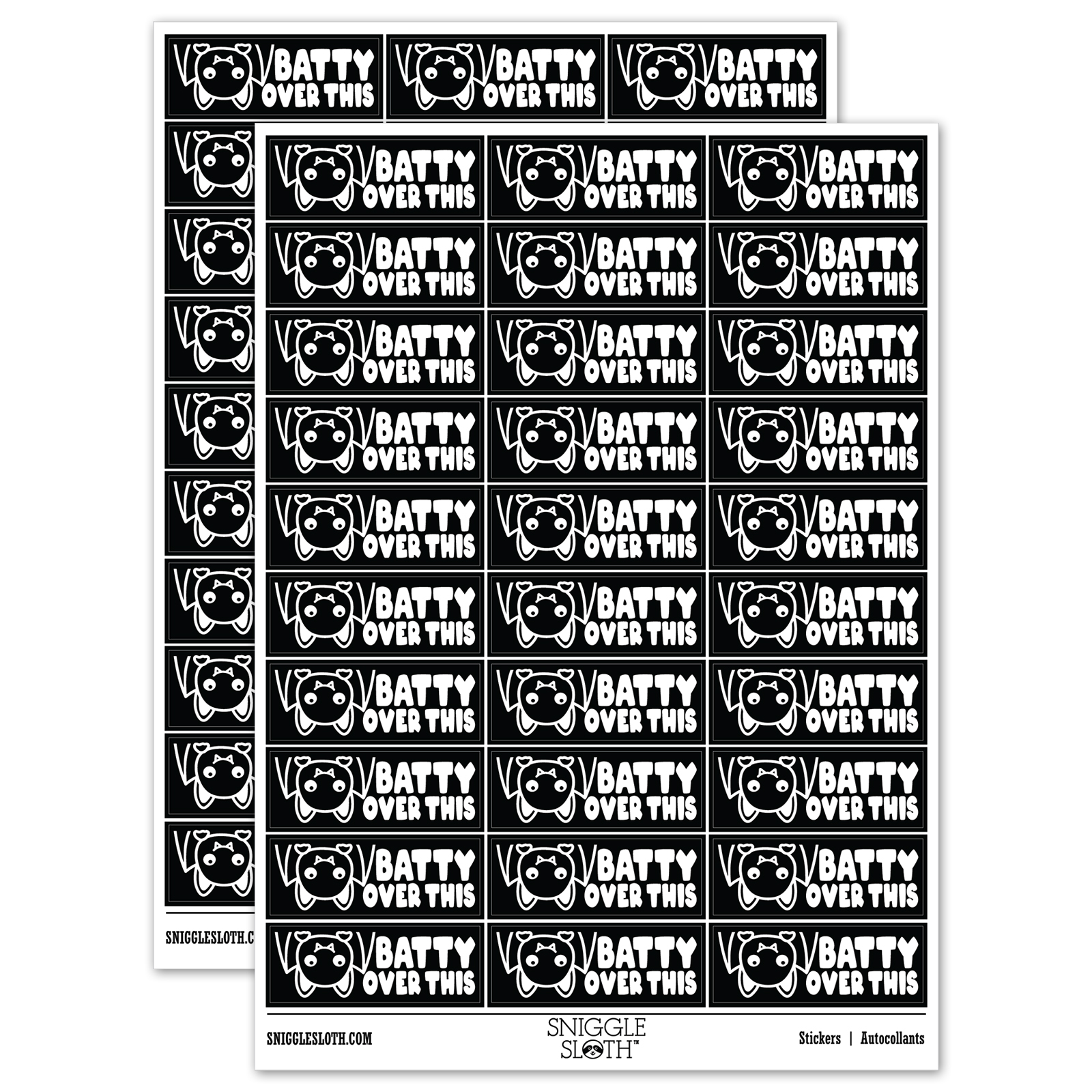 Batty Over This Bat Teacher Student School Sticker Set - Black - Matte ...