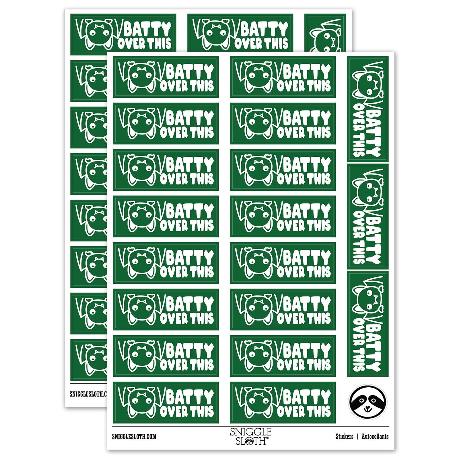 Batty Over This Bat Teacher Student School Sticker Set - Dark Green ...