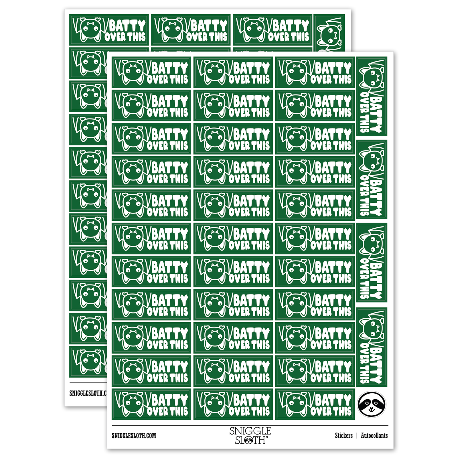 Batty Over This Bat Teacher Student School Sticker Set - Dark Green ...