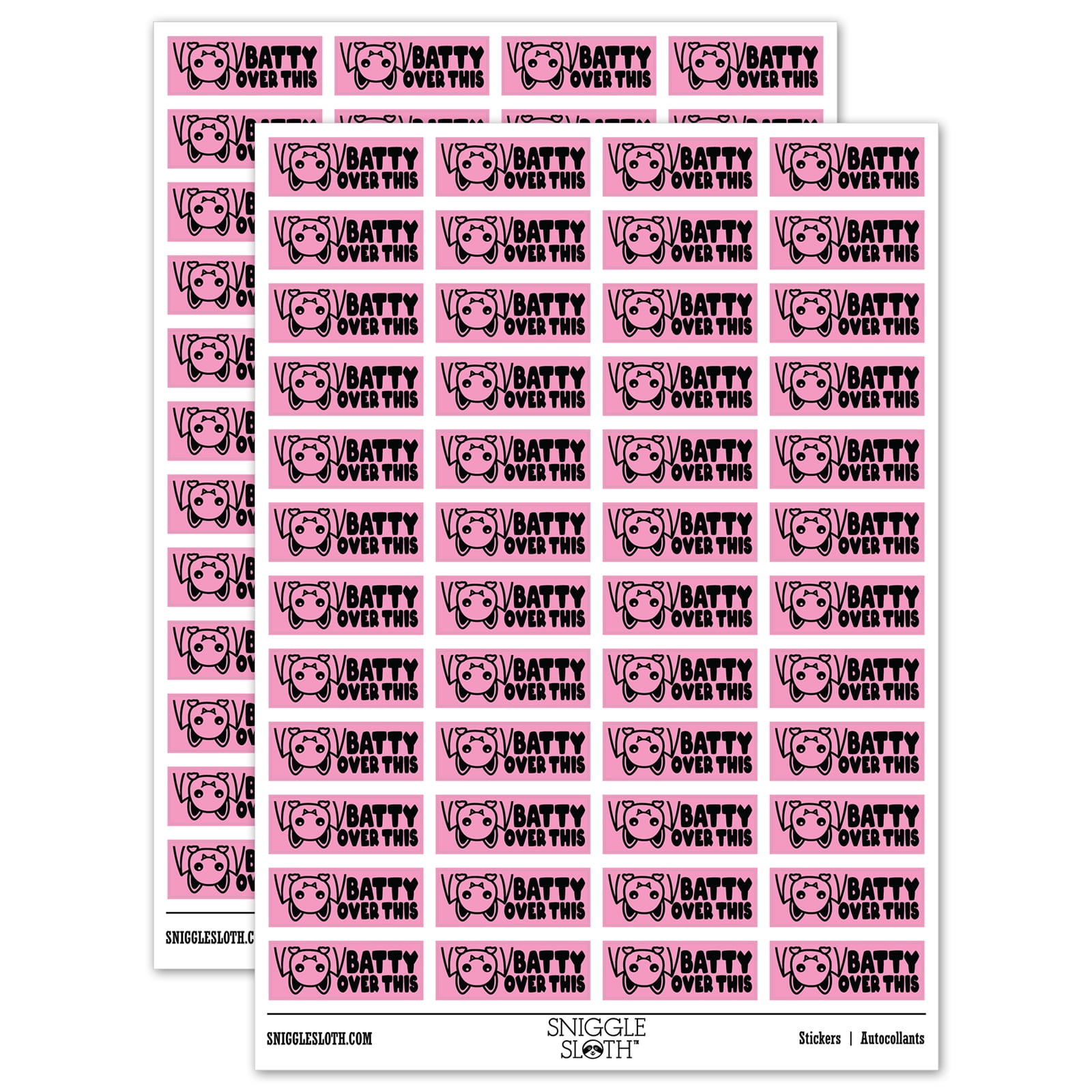 Batty Over This Bat Teacher Student School Sticker Set - Light Pink ...