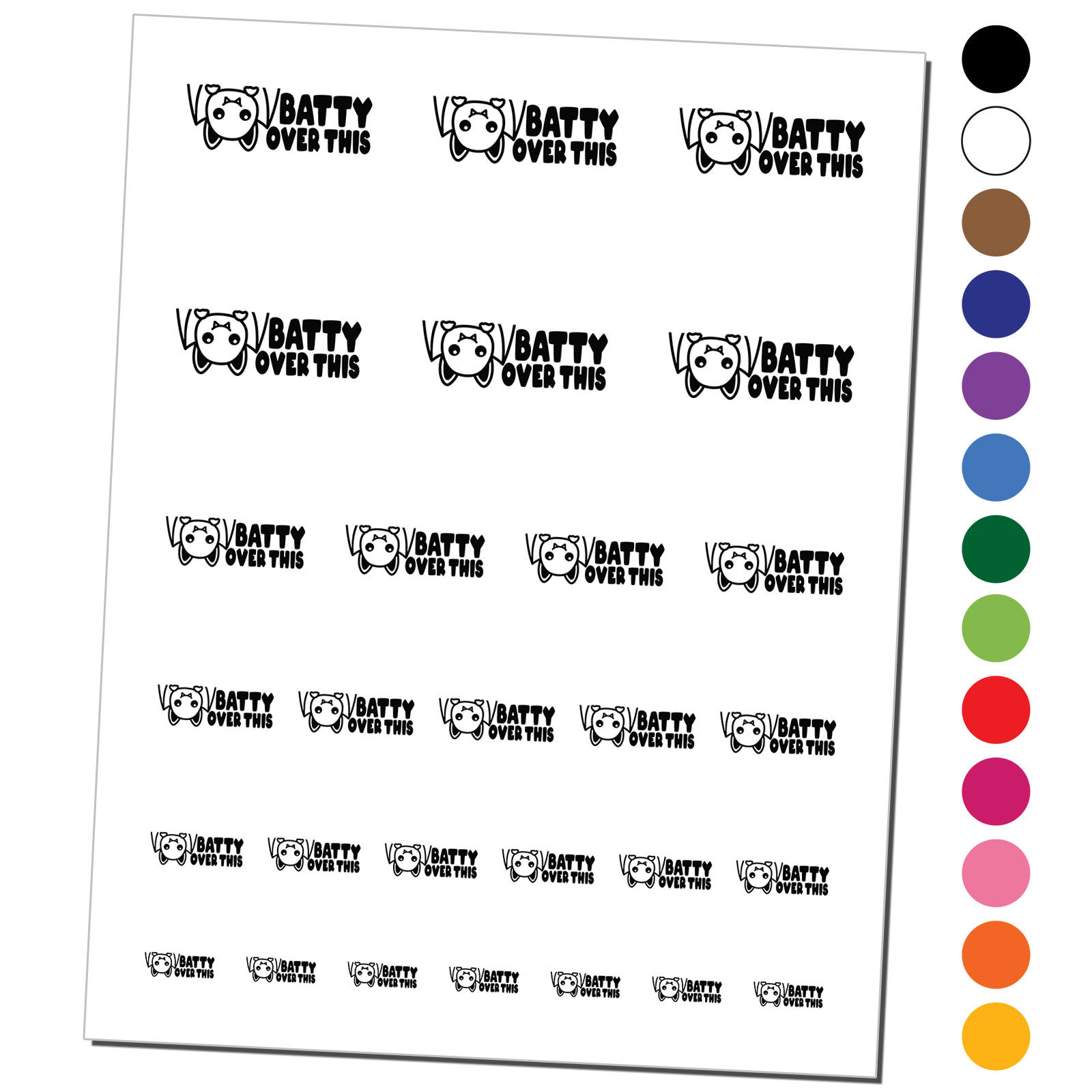 Batty Over This Bat Teacher Student School Water Resistant Temporary ...