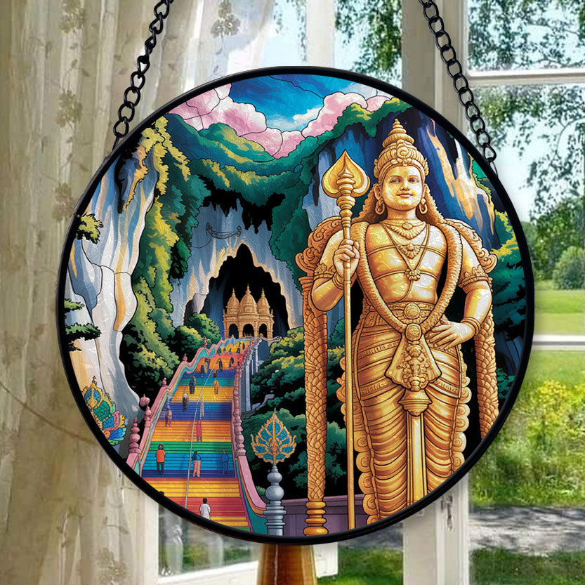 Batu Caves Stained Glass Ornament 2025, Travel Landmark Christmas ...