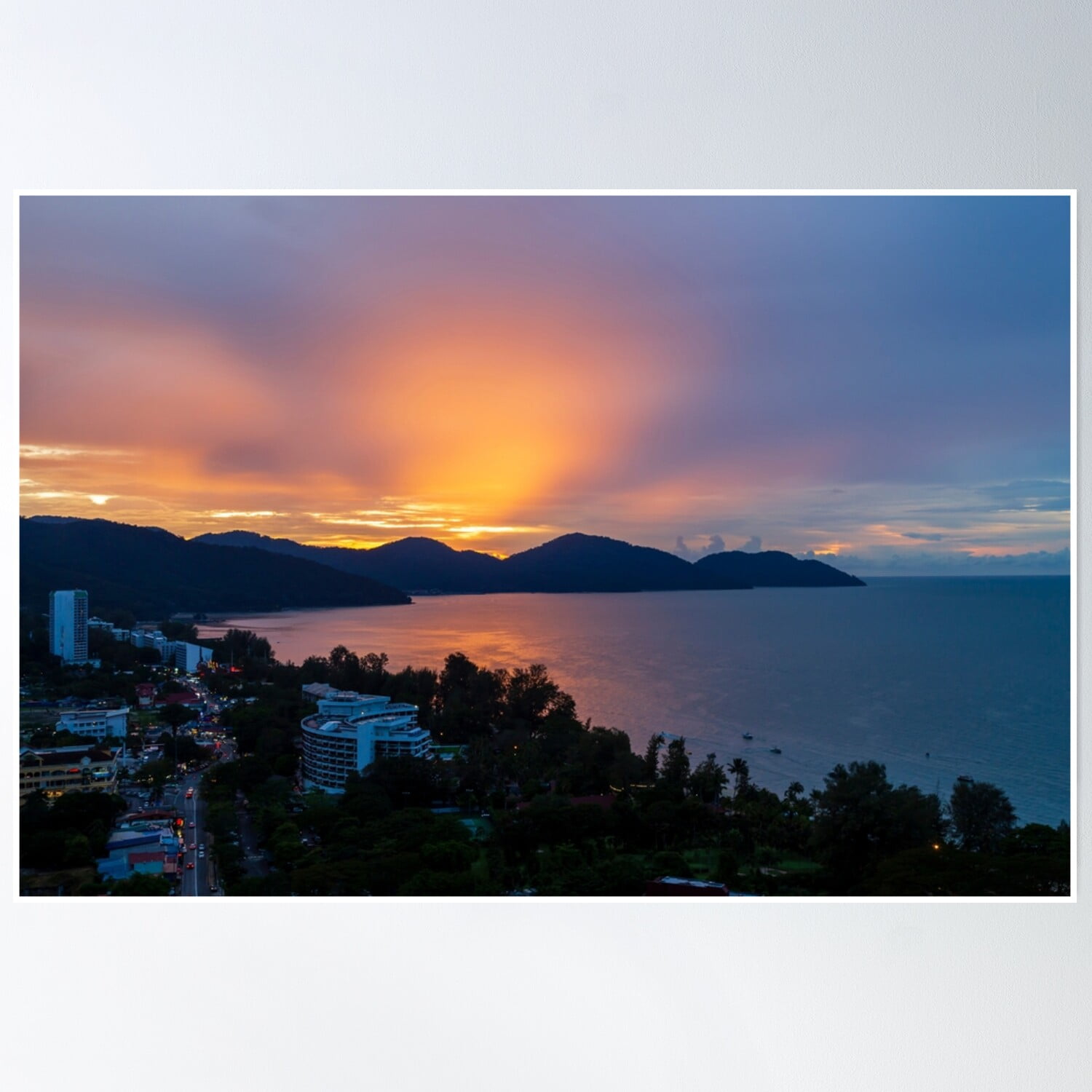 Batu Ferringhi Beach Penang Island Malaysia Sunset Poster Wall Art ...