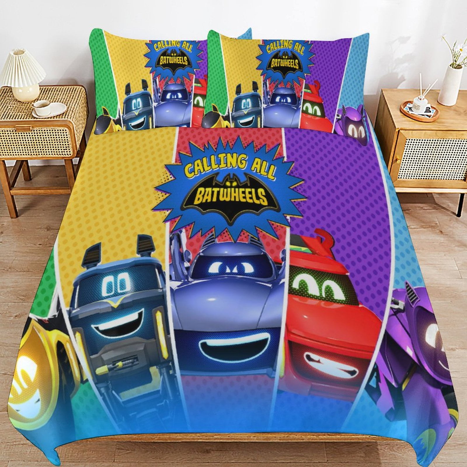 Batwheel Bed Duvet Cover Cartoon Bedding Sets 3D Lightweight 3 Piece ...