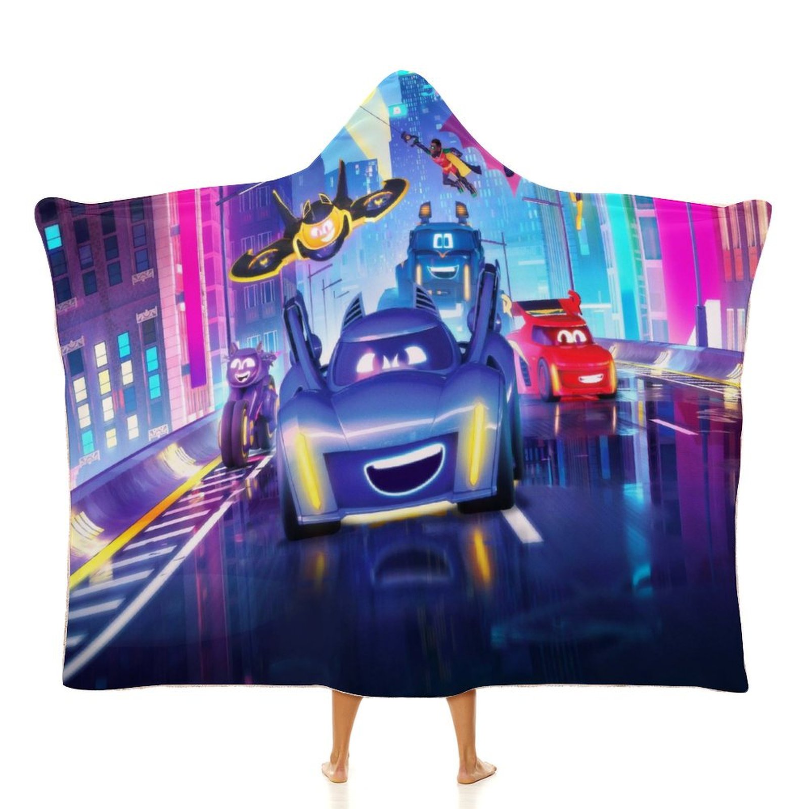 Batwheel Blanket Flannel Fleece Blanket Hooded Cloak Nap Quilt Bed ...