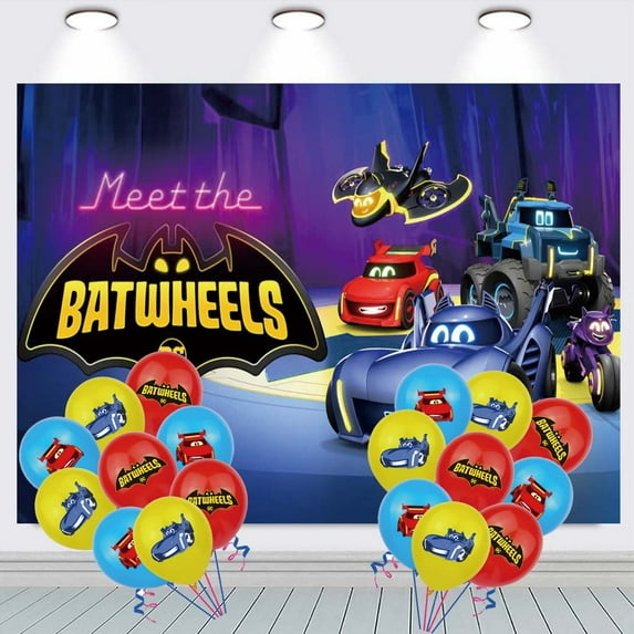 Batwheels Backdrop Banner Balloons Party Decorations Supplies Taspestry ...
