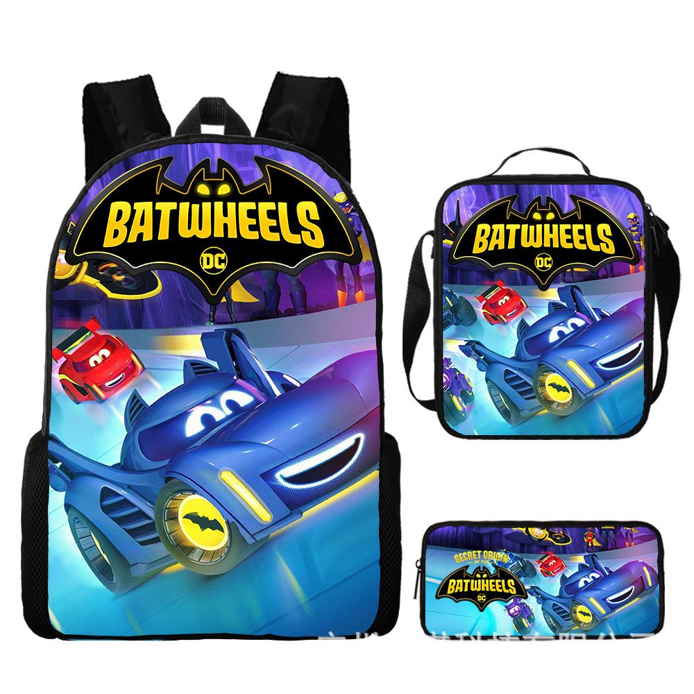 Batwheels Backpack with Lunch Bag Box and Pencil Case Cute Back Pack ...