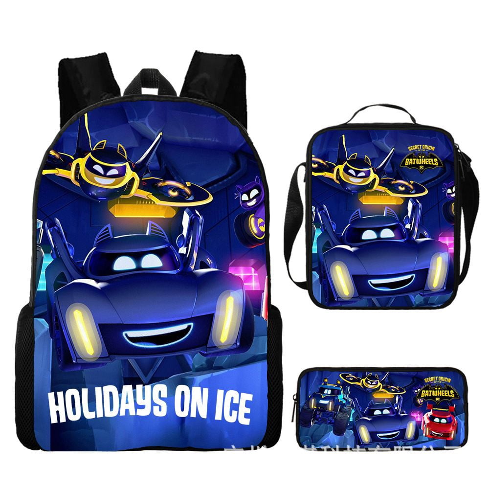 Batwheels Backpack with Lunch Bag Box and Pencil Case Cute Back Pack ...