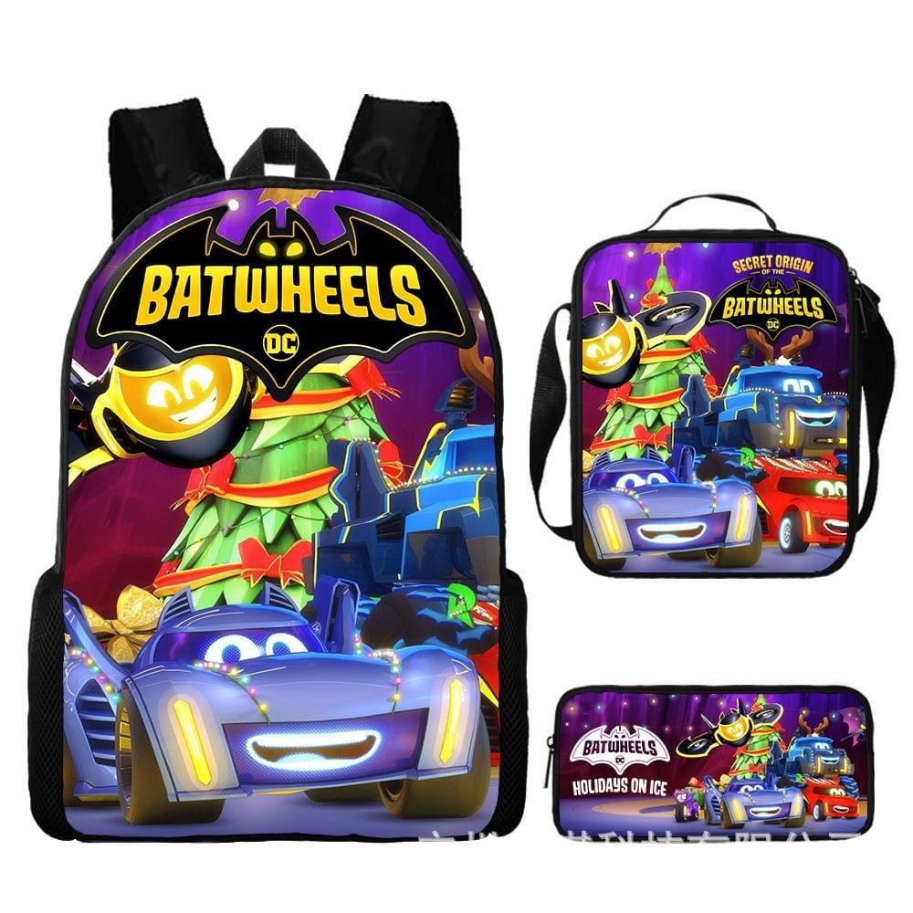 Batwheels Backpack with Lunch Bag Box and Pencil Case Cute Back Pack ...