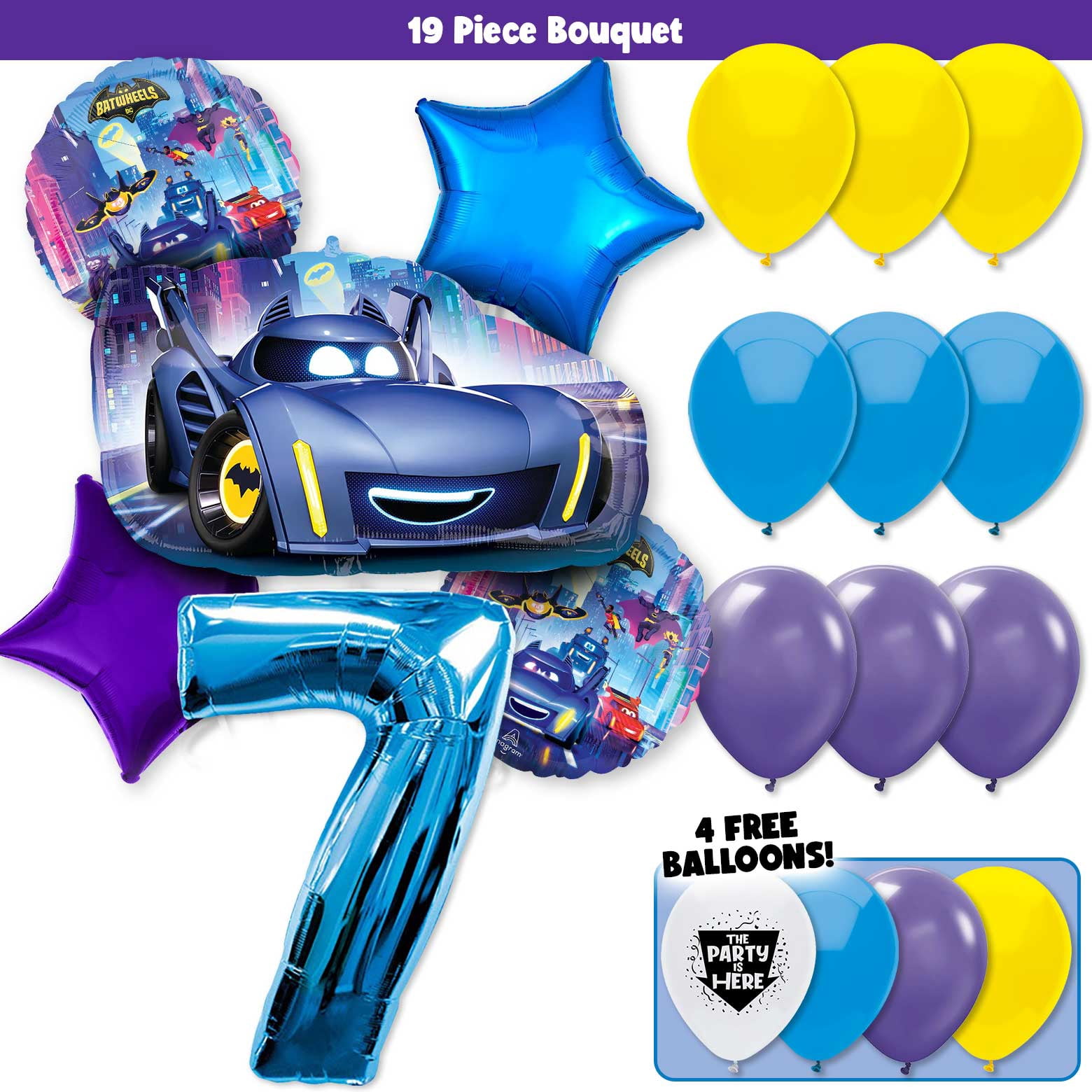 Batwheels Batman Deluxe Balloon Bouquet Kit - Walmart.com