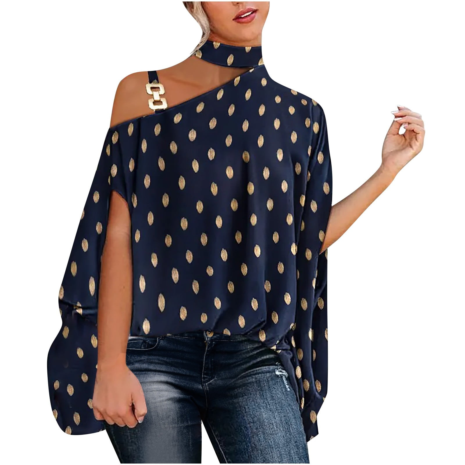 Batwing Half Sleeve Tops for Women Fashion Print Shirts Sexy High ...