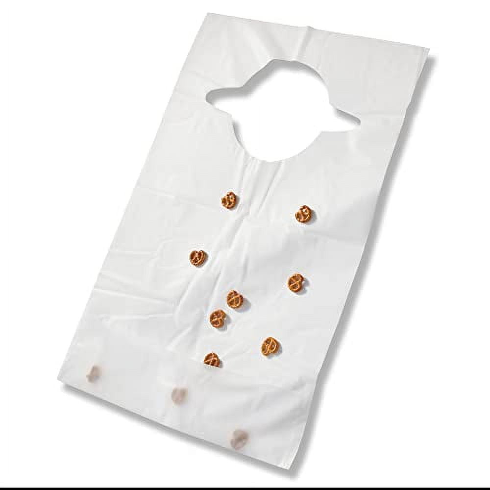 100-Pack Crumb Catcher Disposable Dining Bibs - Adult Size 20x15 Inches ...