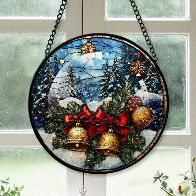 Bauble and Bell Stained Glass Suncatcher, Bauble and Bell, Bauble and ...