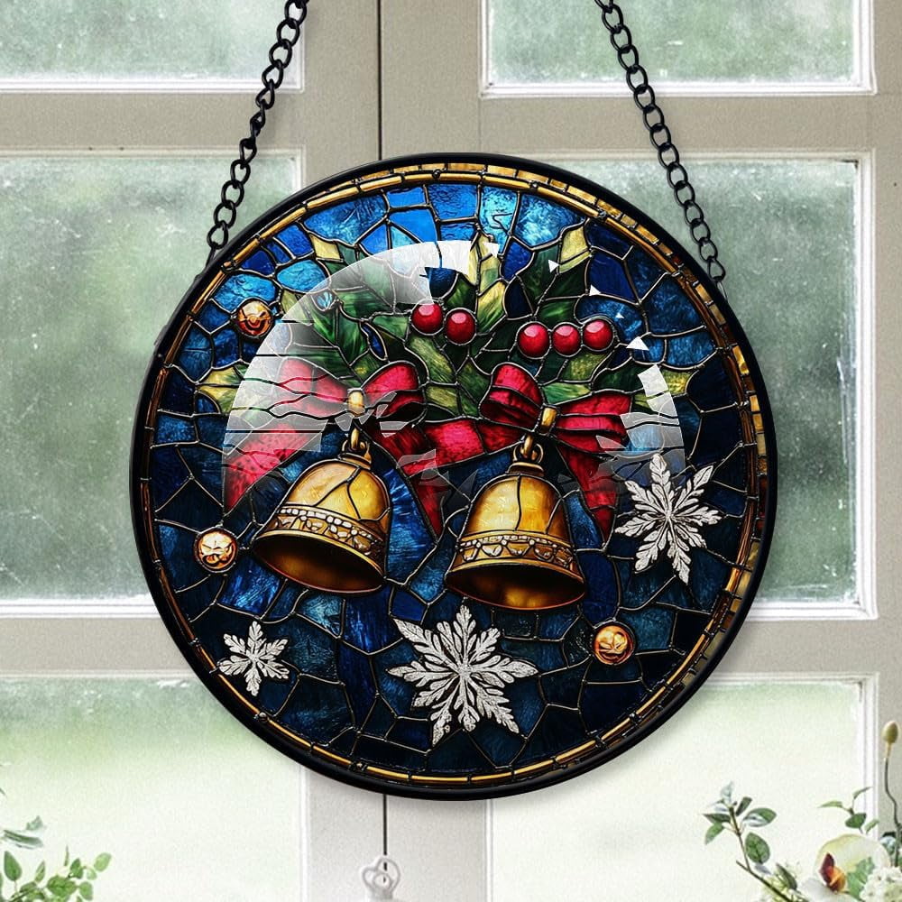 Bauble and Bell Stained Glass Suncatcher, Bauble and Bell, Bauble and ...