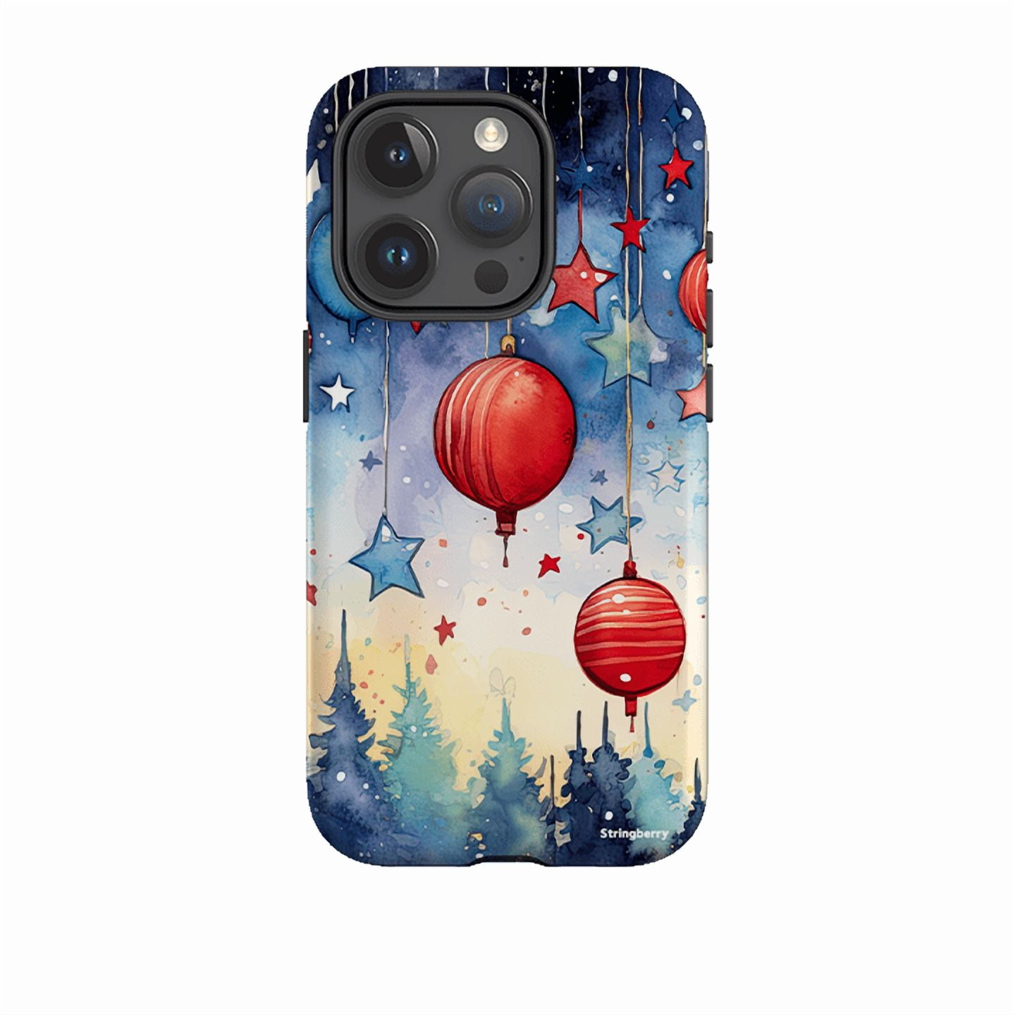 Bauble Forest Christmas Holiday Phone Case for iPhone 16 15 14 13 12 11 ...