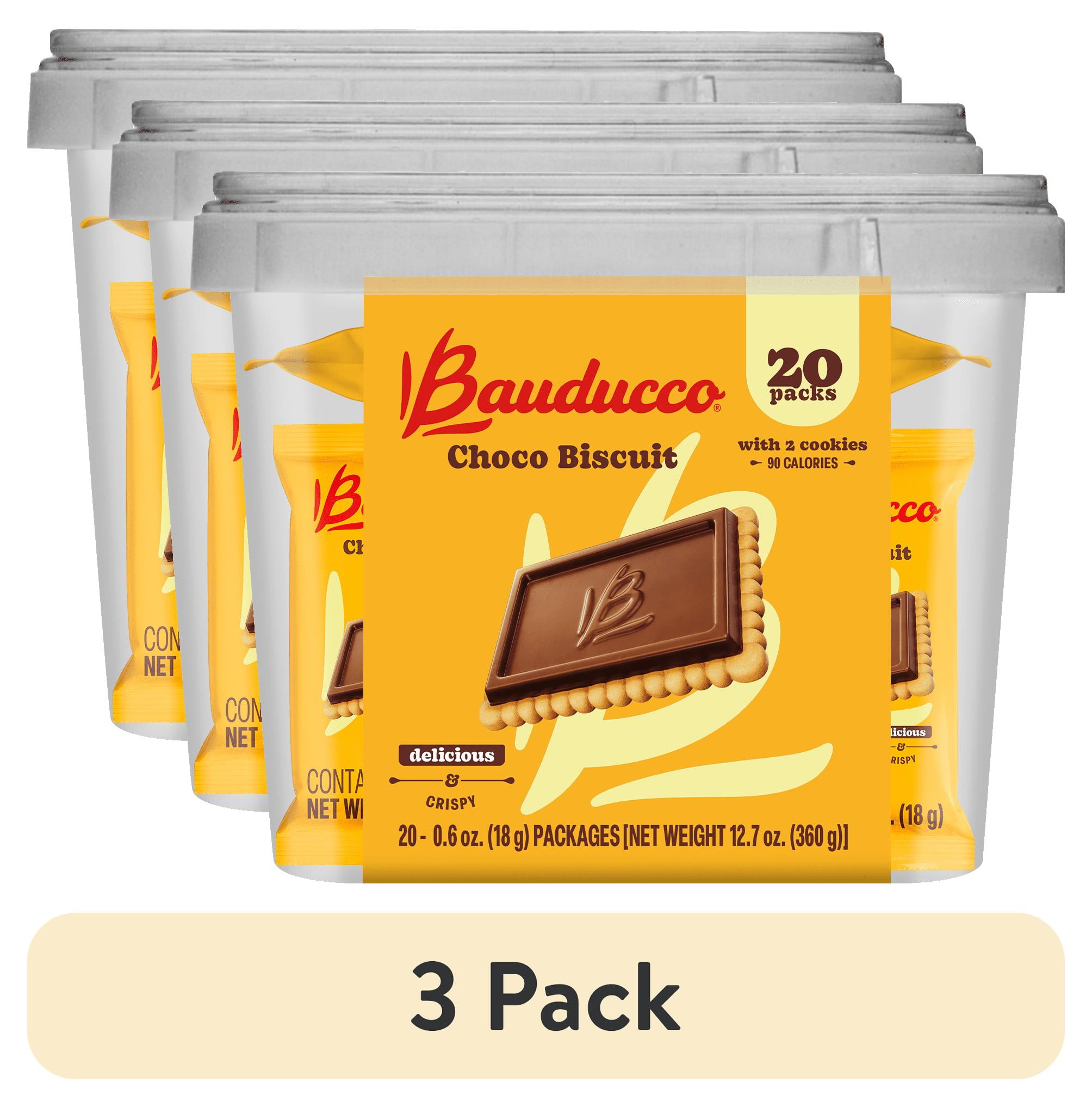 (3 pack) Bauducco Choco Biscuit Cookies , Tub 20 Pack, 2 Cookies per ...