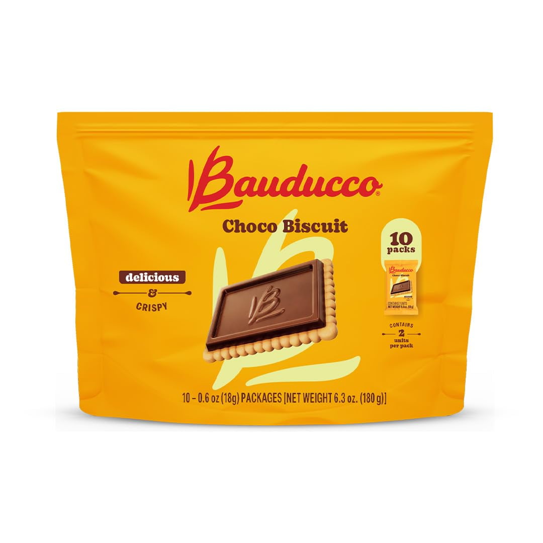 Bauducco Choco Biscuit Pouch, XEF1 6.3oz (Pack of 10) - Crispy ...