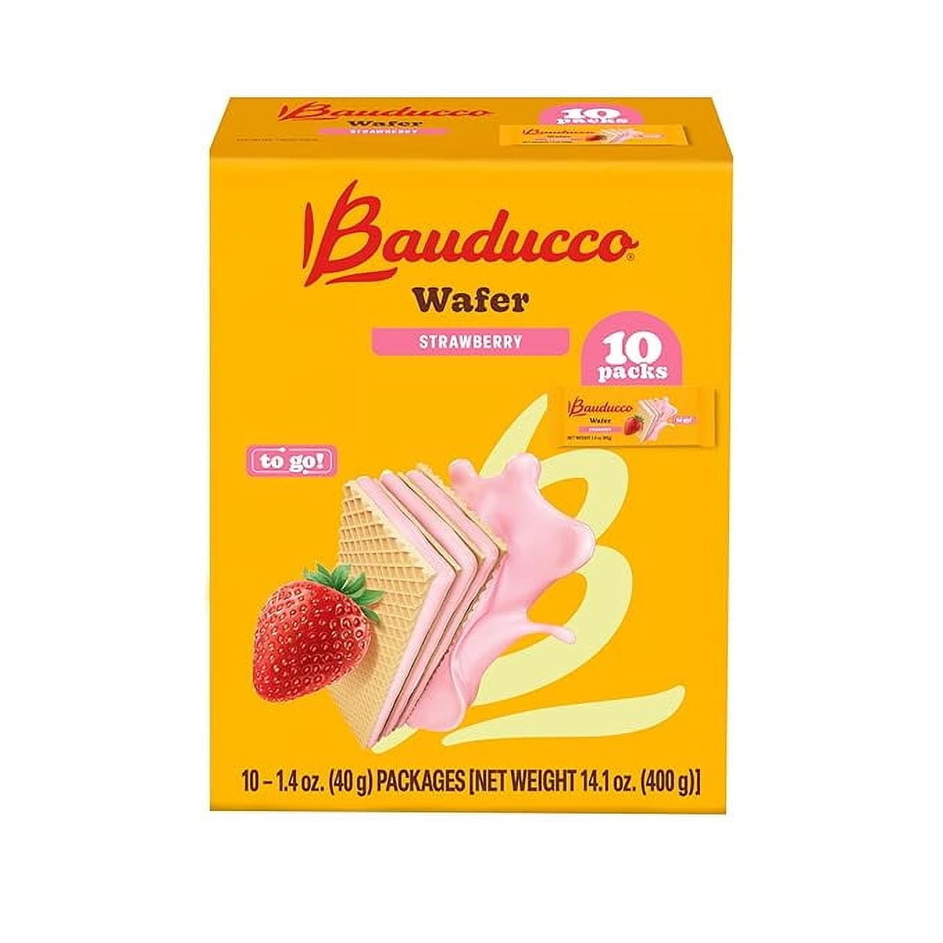Bauducco Strawberry Wafers Cookies Single Serve, Pack of 10, 14.12 oz ...