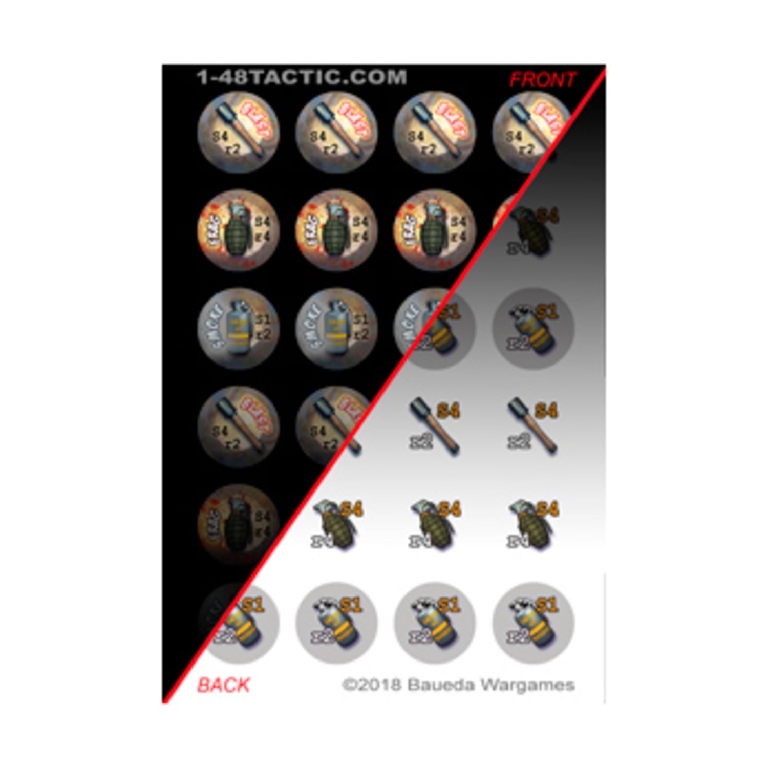 Baueda Wargames 24 Grenade Markers Punchboard New - Walmart.com