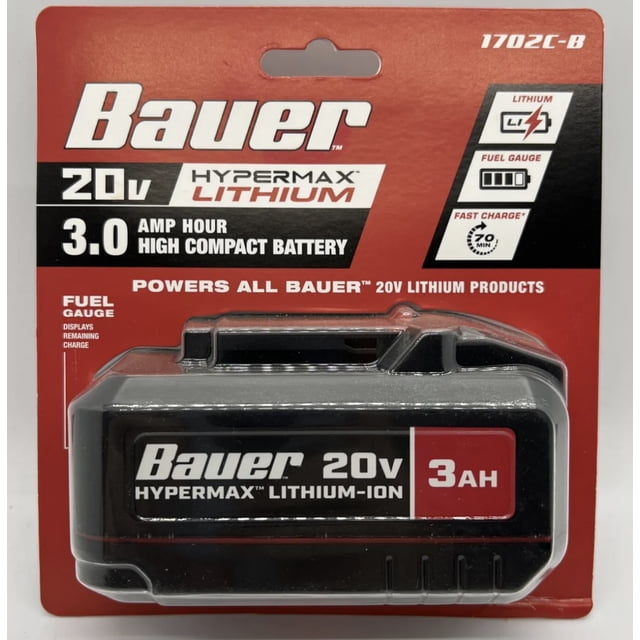 Bauer 20V 3.0 Ah High Capacity Lithium-Ion Battery for All BAUER ...