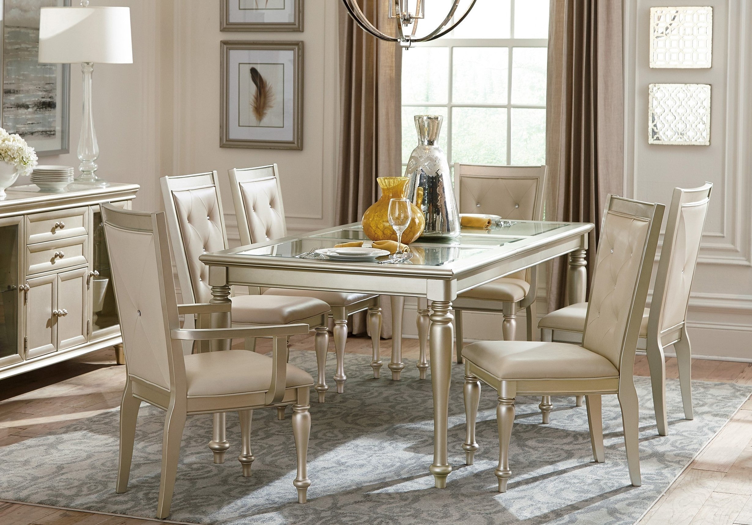 Bauer 7pc Set Extension Table 2x Armchairs 4x Side Chairs - Walmart.com