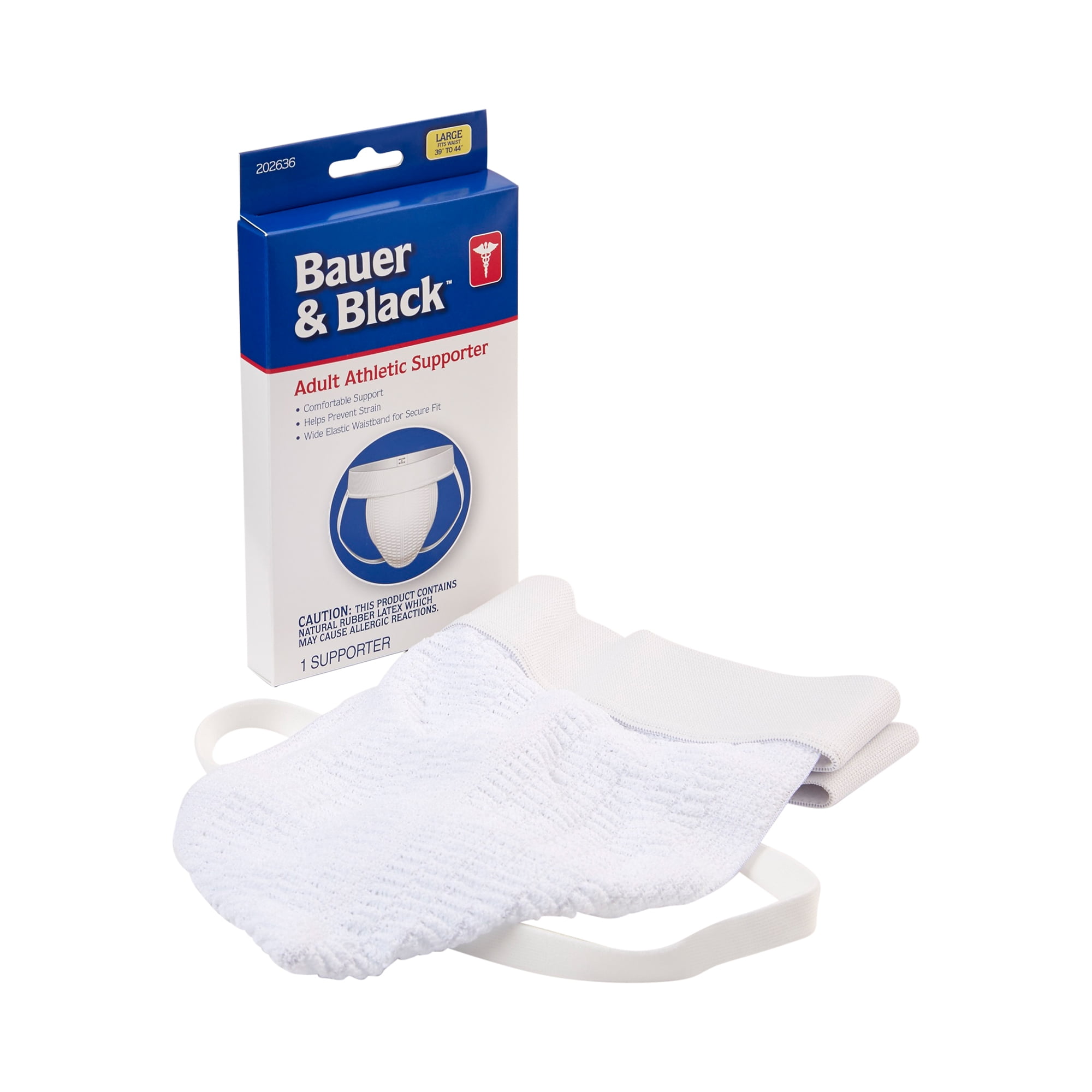 Bauer & Black Adult Athletic Supporter, White, Large, 1 Ct HSA/FSA ...