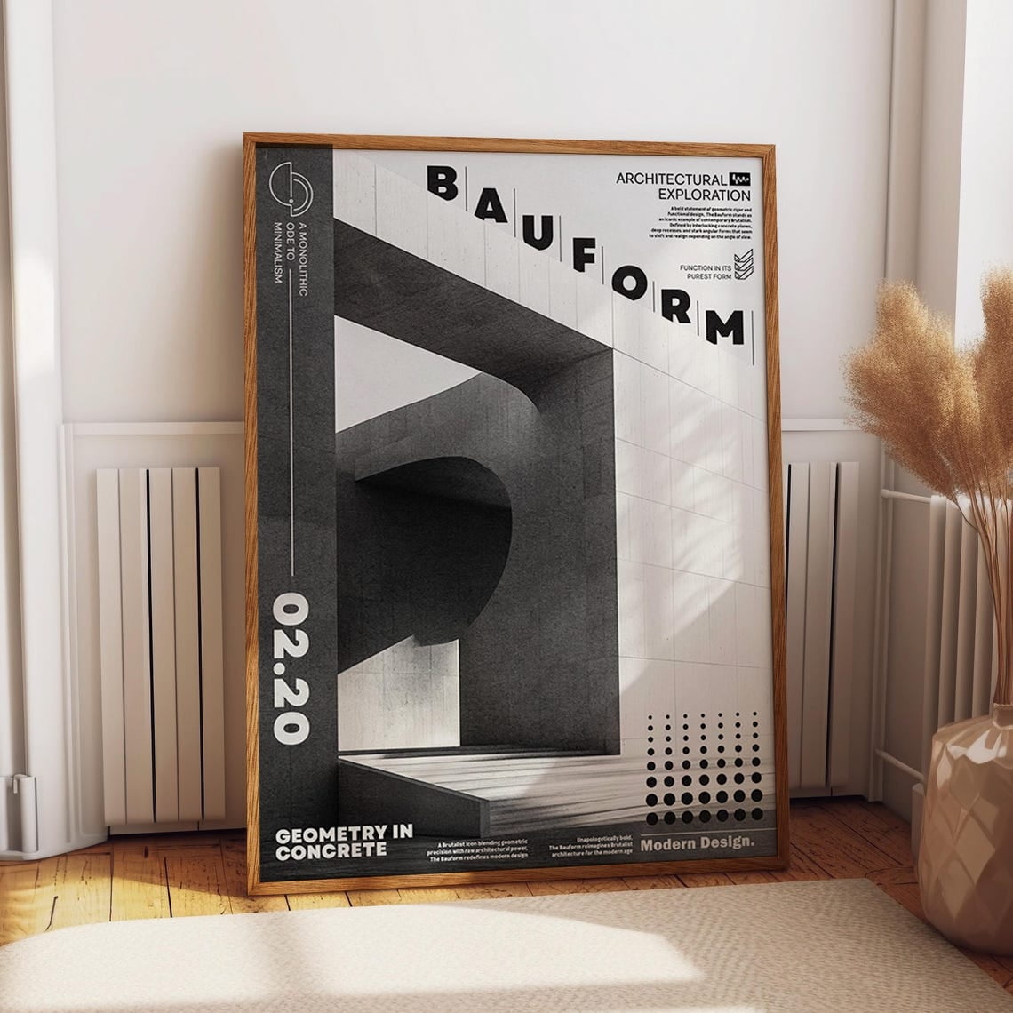 Bauform Concrete Print - Brutalist Architecture Geometric Poster ...