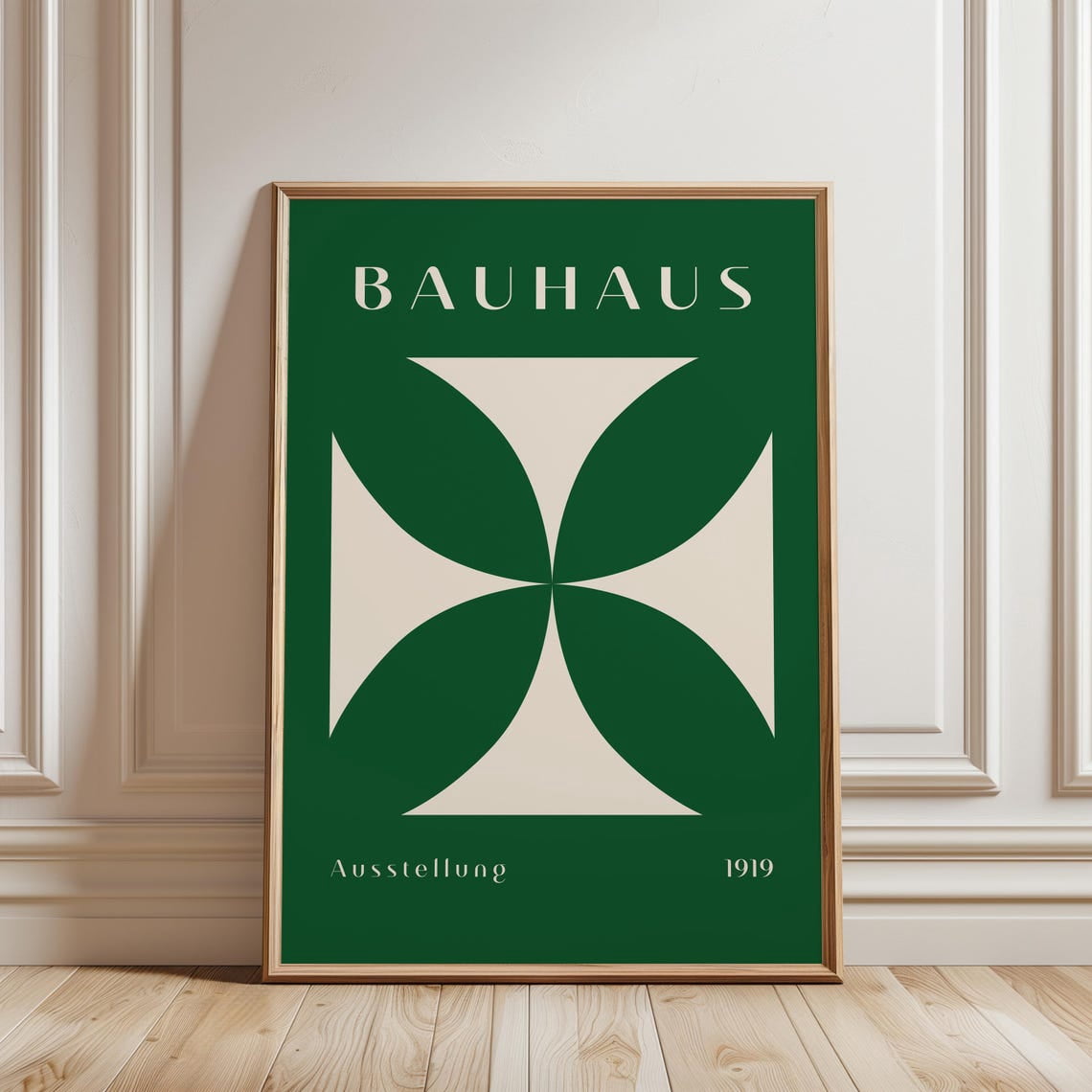 Bauhaus 1919 Exhibition Forest Green Minimalist Abstract Symbol Mid ...