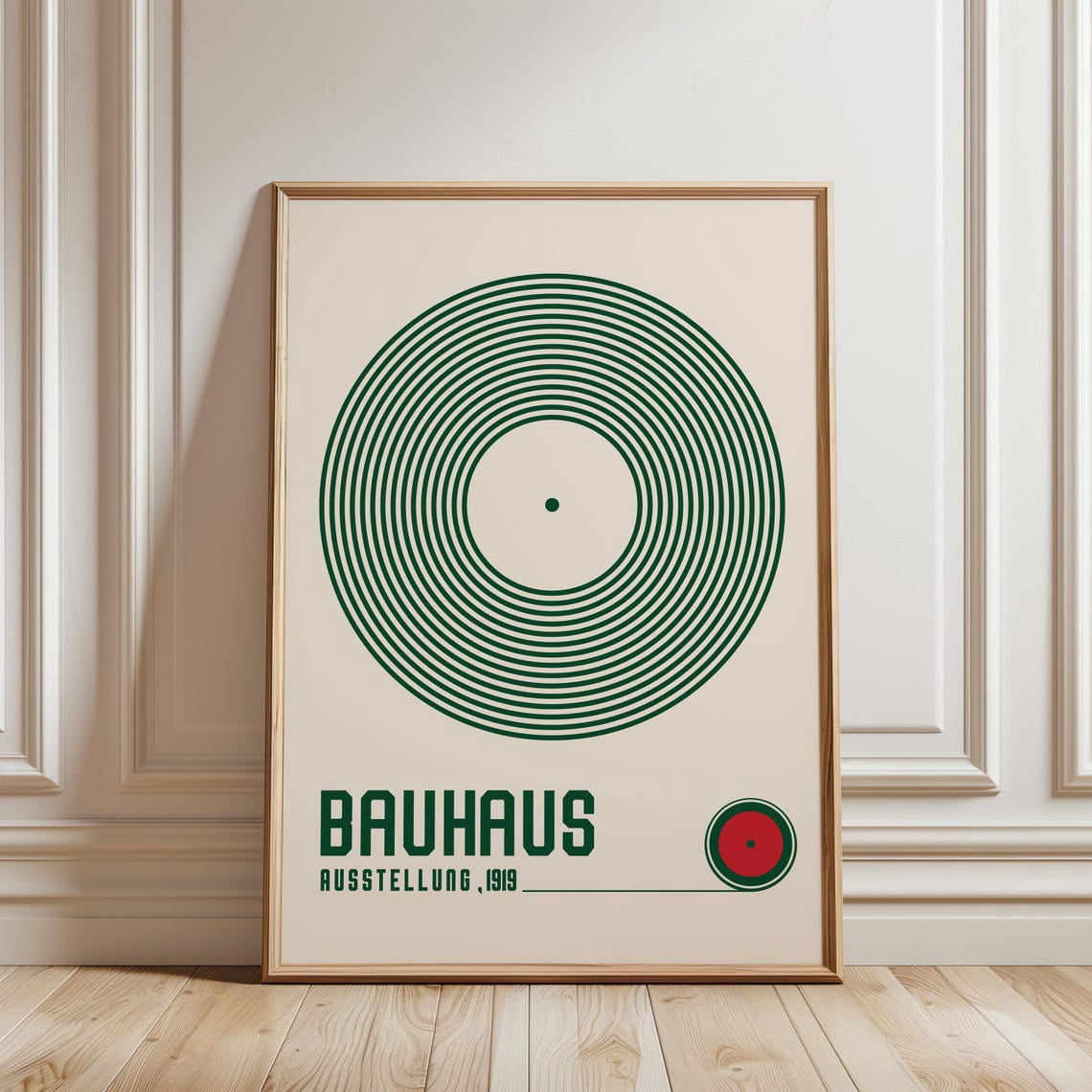 Bauhaus 1919 Exhibition Green Concentric Circles Geometric Abstract Mid ...