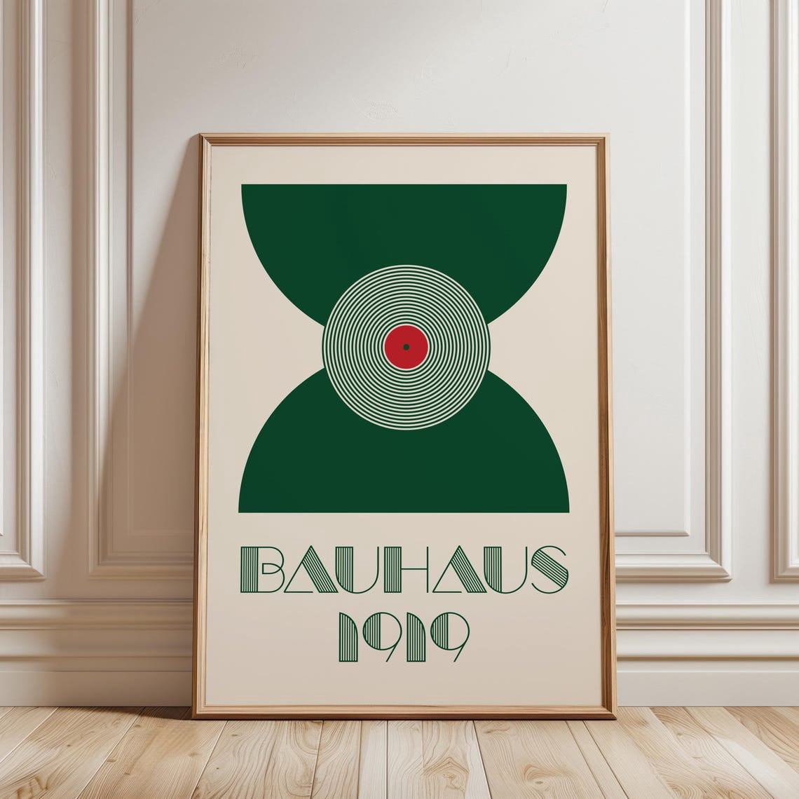 Bauhaus 1919 Exhibition Green Geometric Abstract Minimalist Mid Century ...