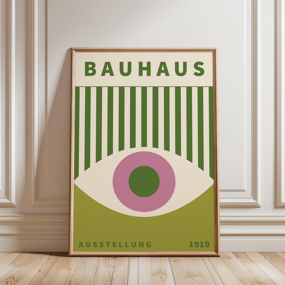 Bauhaus 1919 Eye Exhibition Green Abstract Geometric Modern Surrealist ...